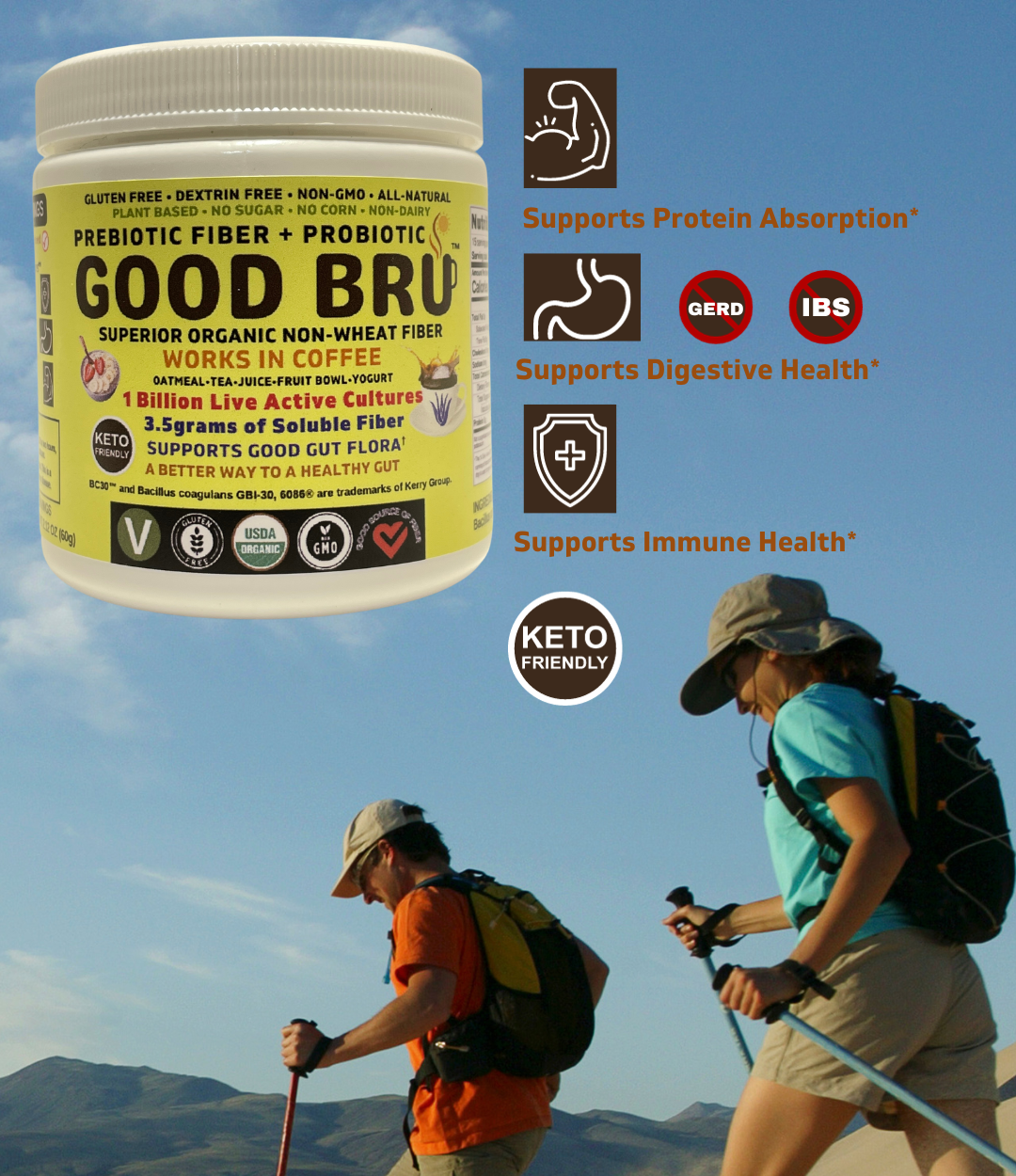 GOOD BRU Organic Prebiotic Fiber + Probiotic It works! – Good Bru